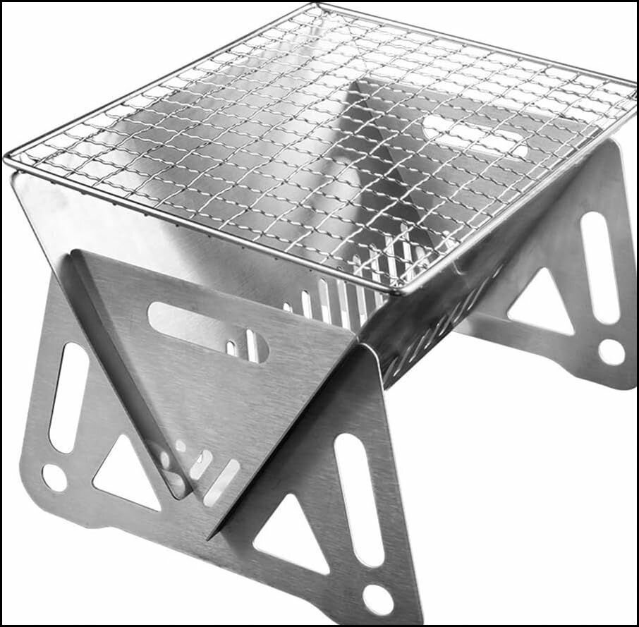 Компактный угольный гриль для кемпинга и пикника портативный, легкий, быстро разжигается, с сумкой для хранения и переноски