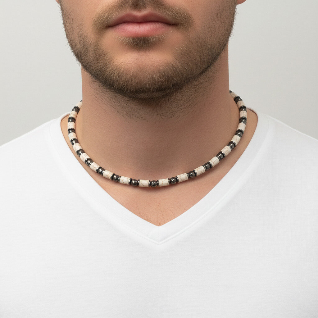 Чокер, гематит, керамика