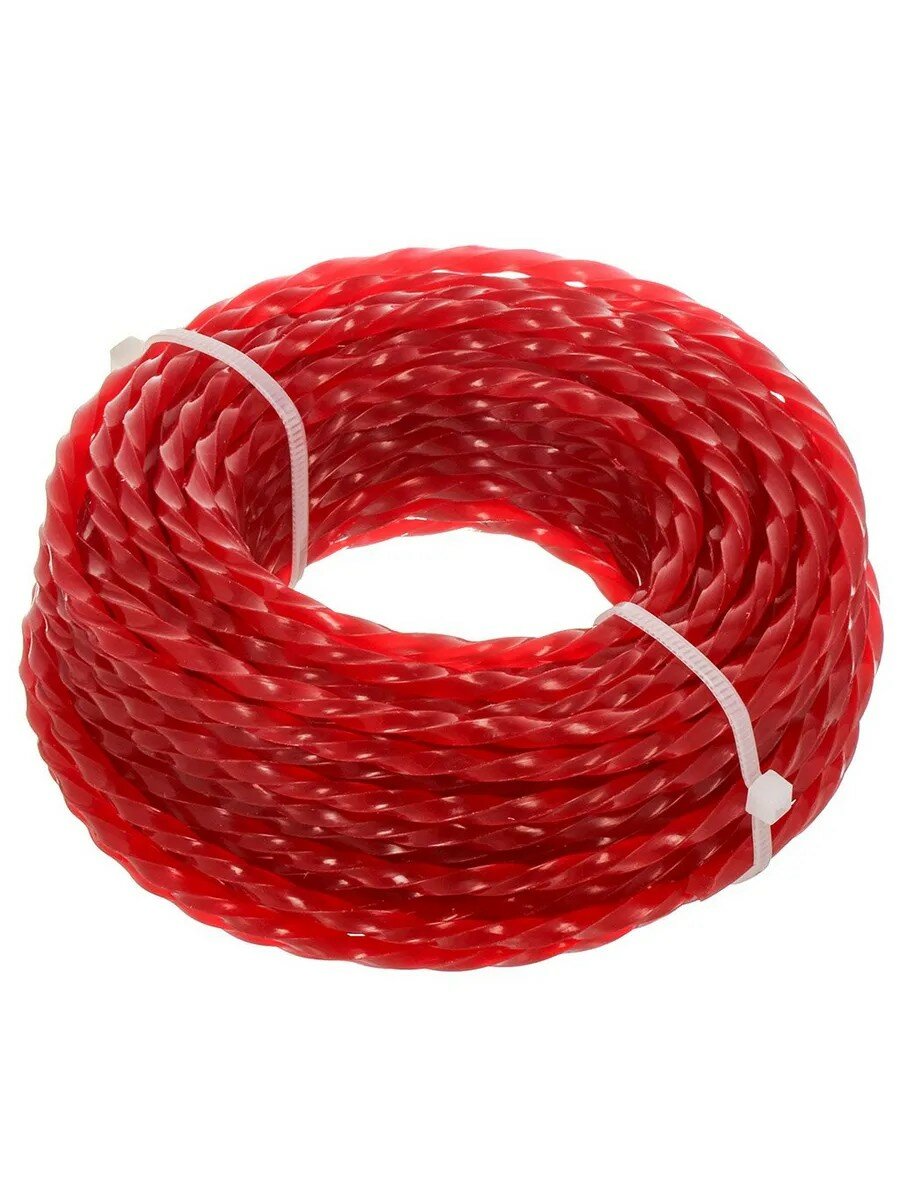 Леска для триммера 4 мм, 15 м, квадрат, Bartex, красная, блистер