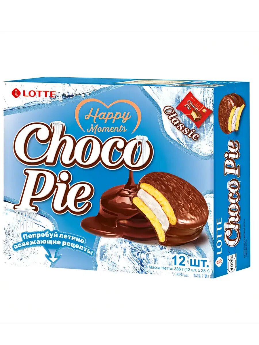 Печенье Lotte Choco Pie classic летний 1 пачка *12 шт