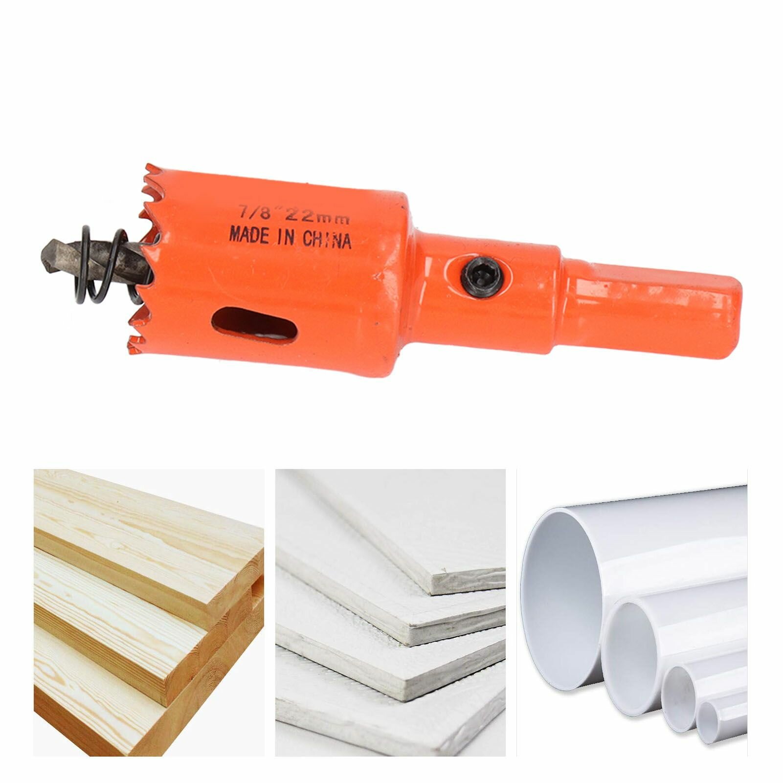 Биметаллическое сверло для кольцевой пилы, высокоскоростная стальная пила, резак с оправкой для дерева и металла, 7/8 дюйма (22 мм)