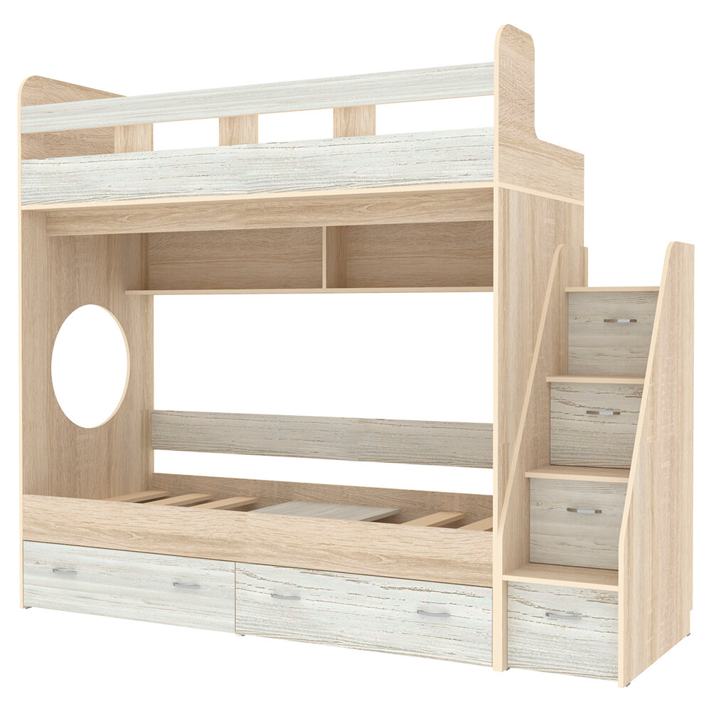 Двухъярусная кровать Юниор 1 80х190 Дуб Сонома Винтерберг