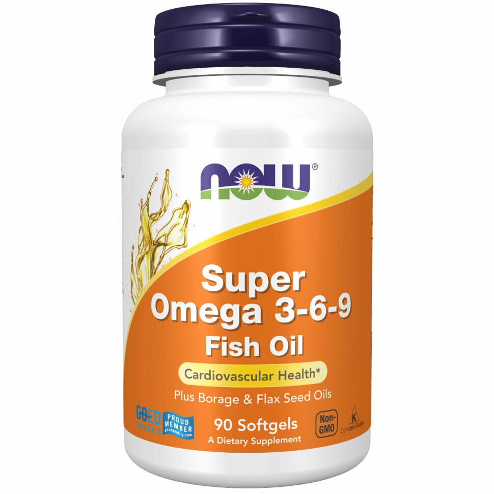 Нау Фудс Супер Омега 3-6-9 1200 мг (90 капс) / Now Foods Super Omega 3-6-9 1200 mg (90 caps)