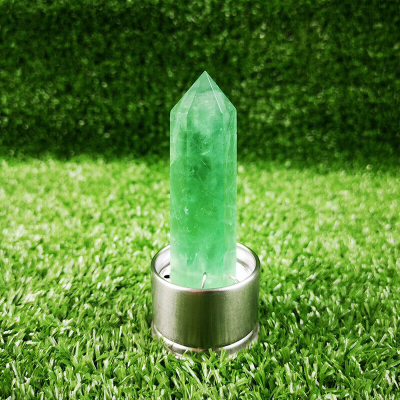 Бутылка для воды с кристаллом кварца эликсир красивый натуральный обелиск для усиленного духовного роста зеленый