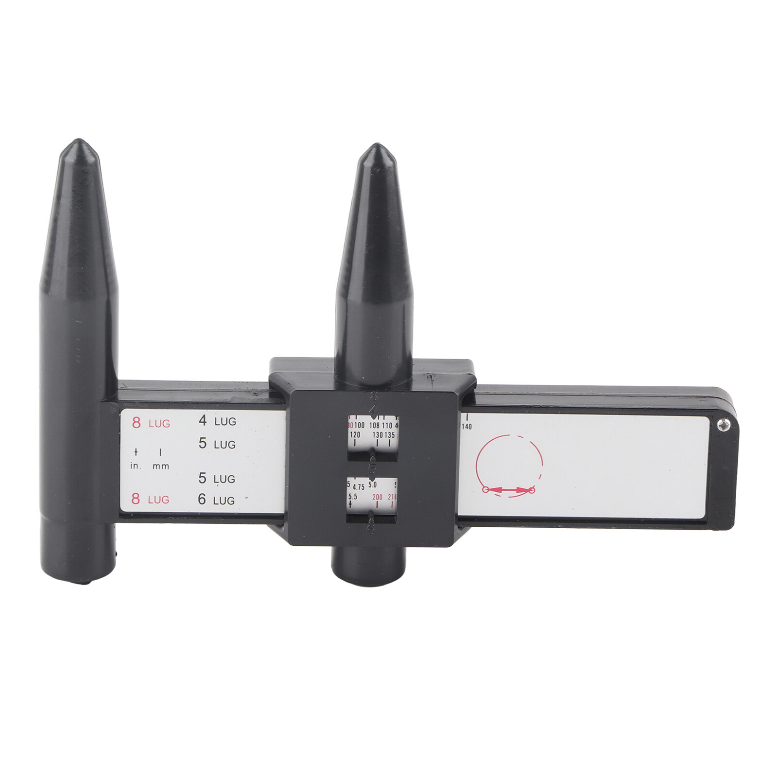 Оболочка с помощью обода автомобильного колеса скользящие измерительные калибровки инструмента PCD Ruler 4 5 6 8 Lug