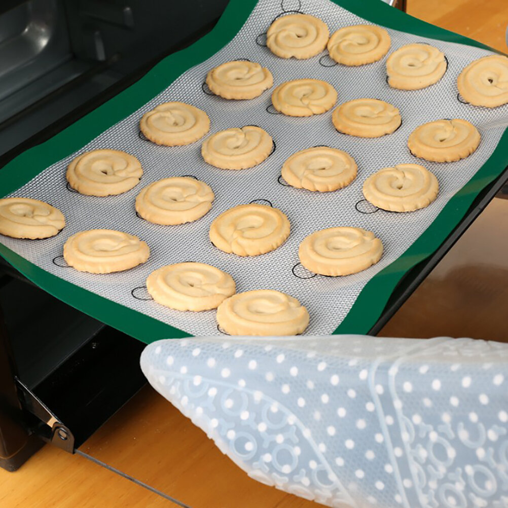 Силиконовый коврик для выпечки с антипригарным противнем, противень для выпечки макарон, печенья, многоразовый коврик для выпечки