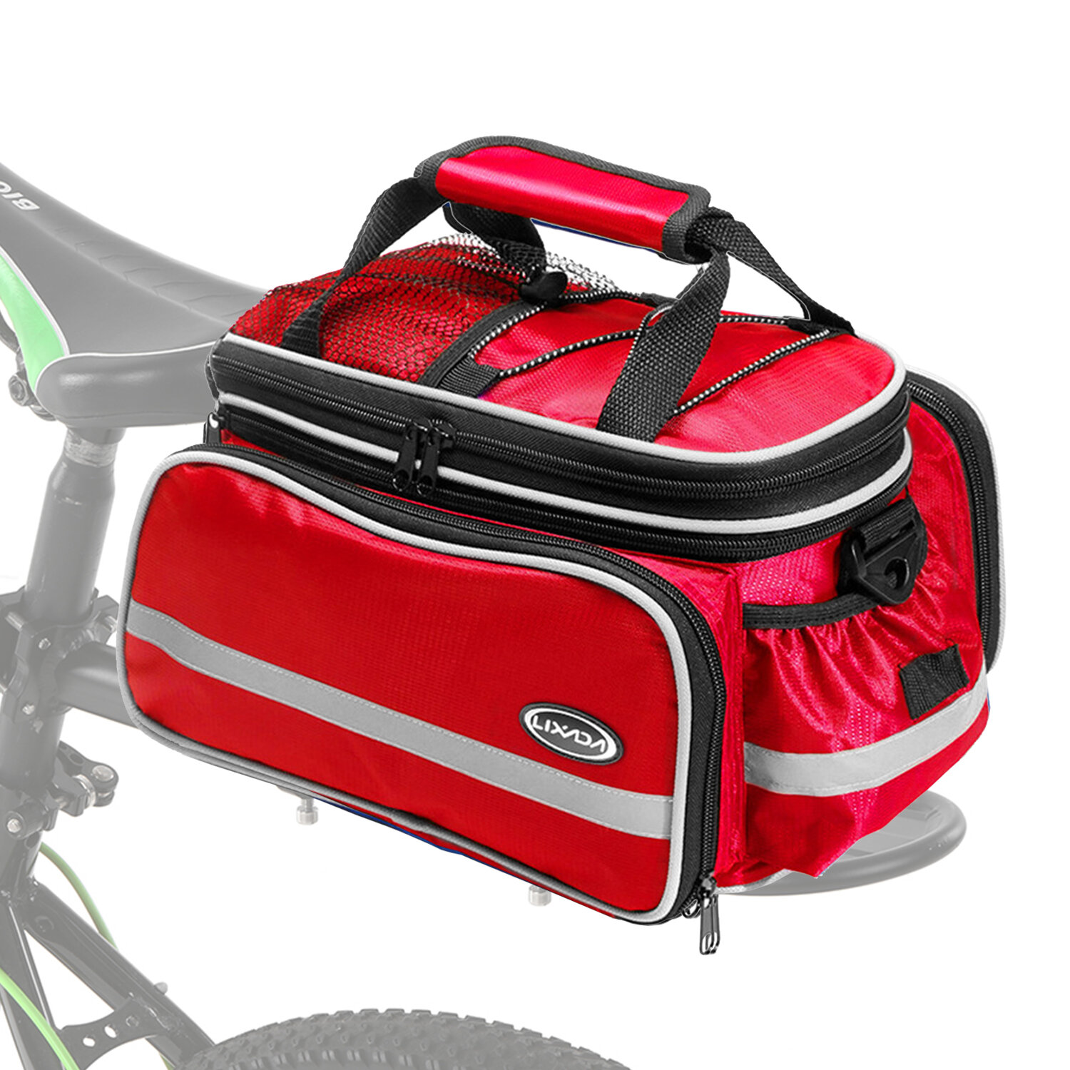 Водонепроницаемый багажник для заднего сиденья велосипеда Cycling Bike Trunk Bag Bike Pannier Bag Shoulder Bag с водонепроницаемым чехлом, цвет: черный / синий / красный (по выбору), размер: approx. 33 * 23 * 26 см / 13.0 * 9.0 * 10.2 дюйма, вес: approx.