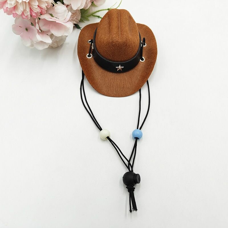 Ковбойская шляпа для питомцев Стильная мини-шляпа в западном стиле для собак и кошек