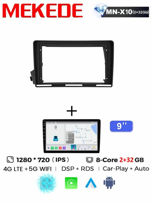 Магнитола 9" Mekede MN X10 Pro 2/32 Gb SsangYong Actyon C100 2005-2011 carplay