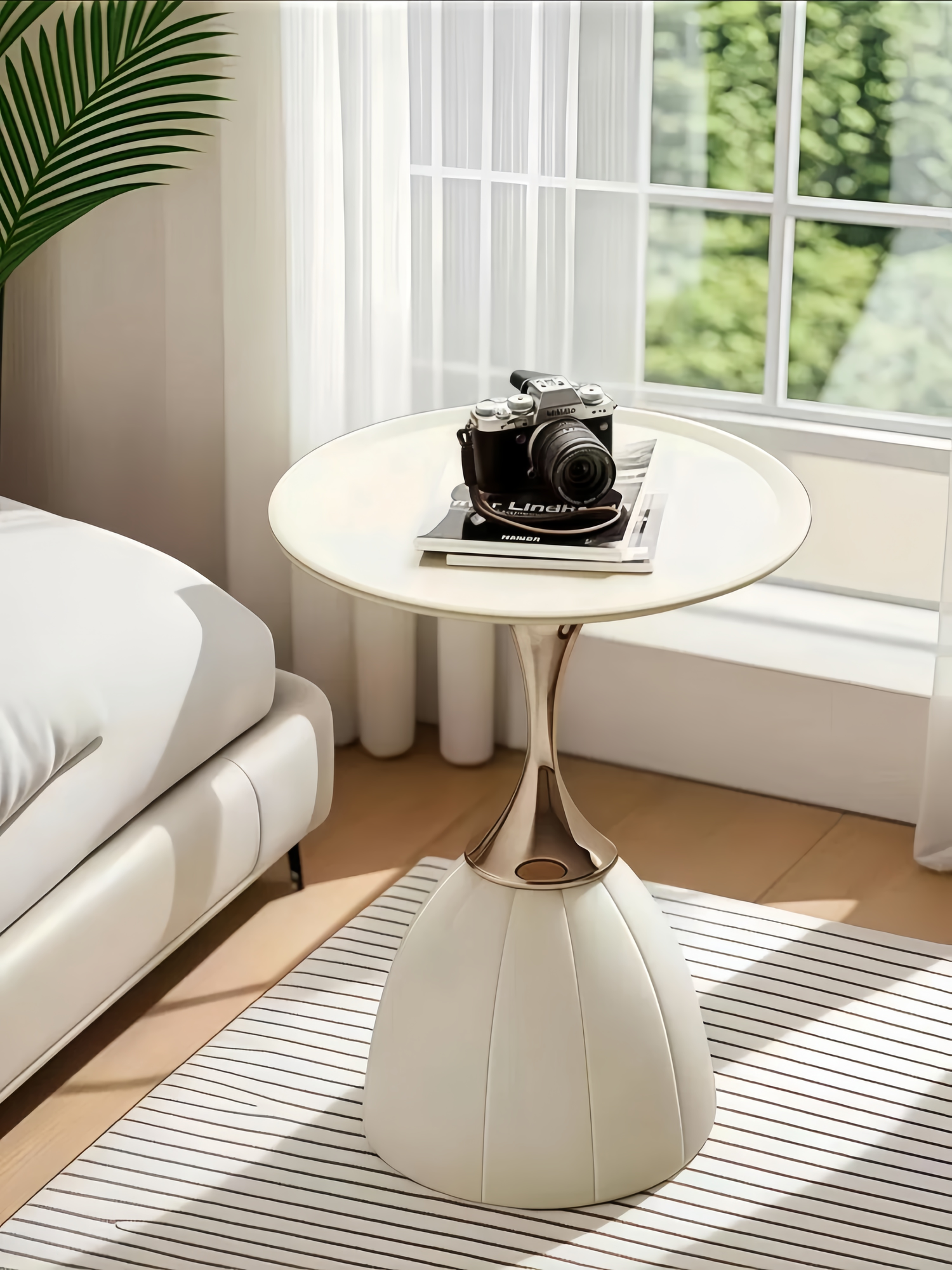 Эксклюзивный белый столик из кованого железа Архитектурная колонна