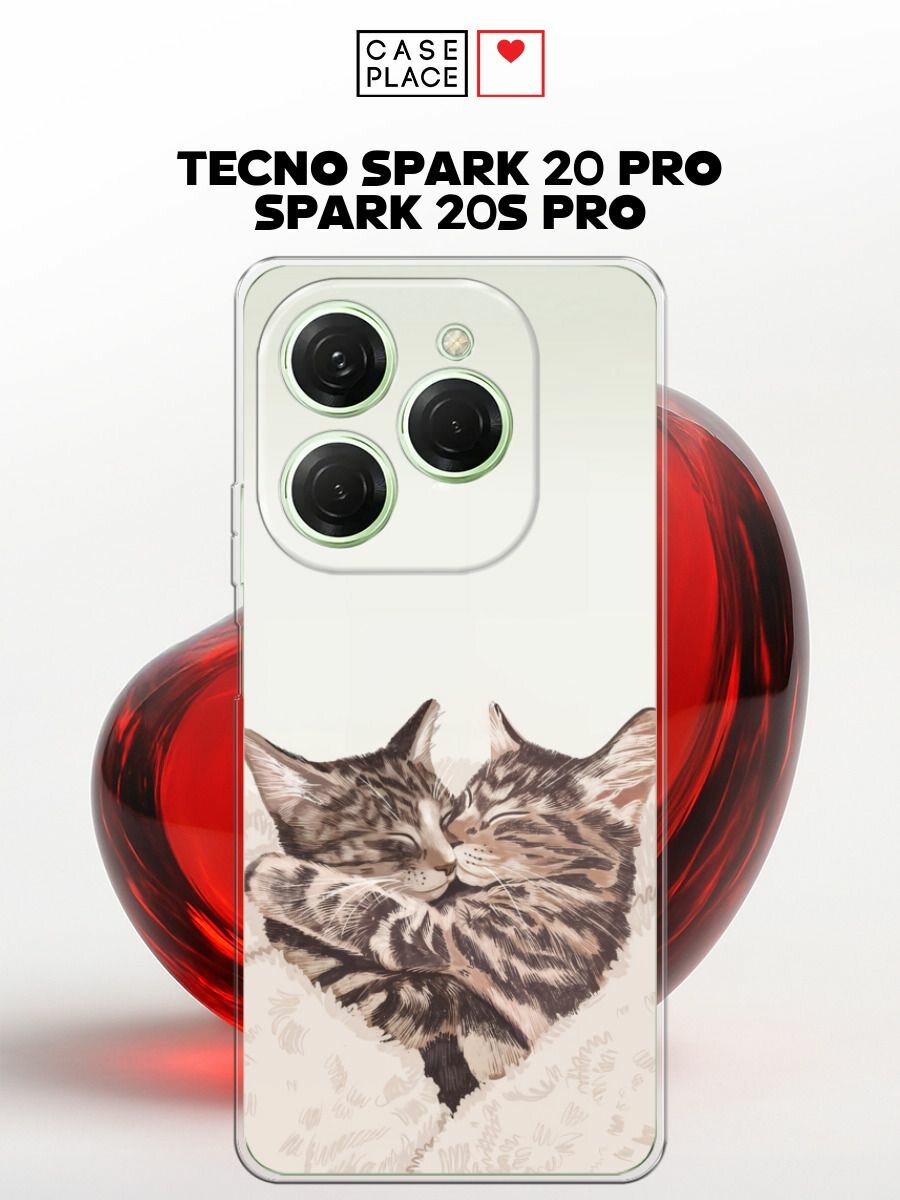 Чехол на Tecno Spark 20 Pro/20S Pro / Текно Спарк 20 Про/20S Pro с принтом Влюбленные котейки