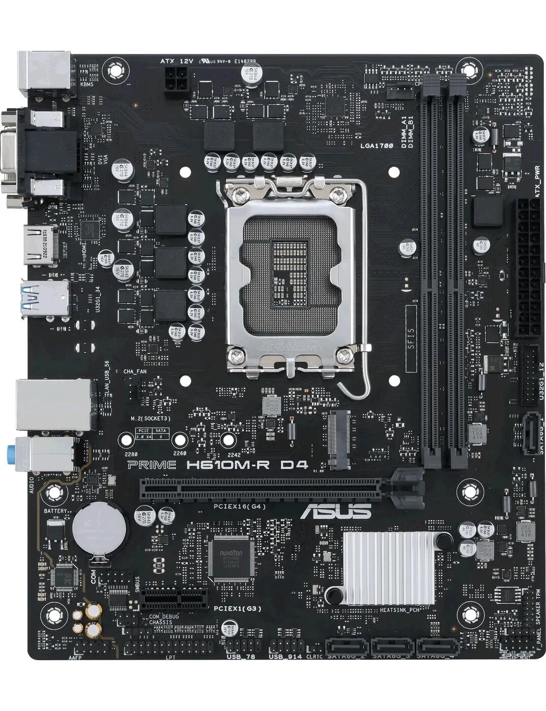 Материнская плата ASUS PRIME H610M-R D4-SI Socket LGA 1700, Intel H610, mATX