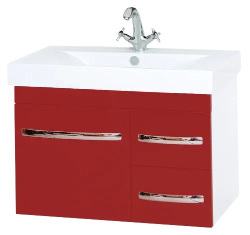 Тумба под раковину без столешницы Misty Эмилия 90 подвесная, красная