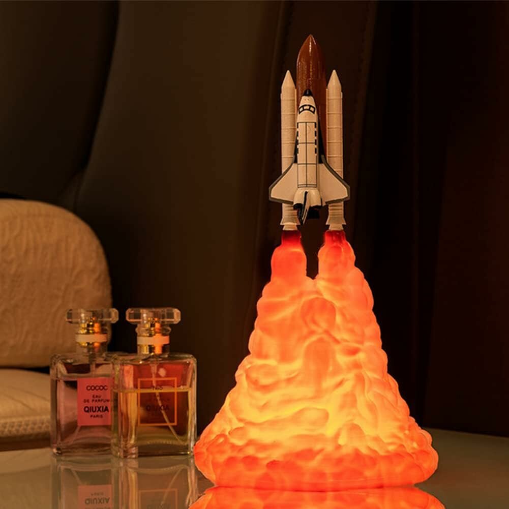 Лампа-ракета 3D Print космический корабль ночной свет лунная лампа с USB-питанием для любителей ракет мальчиков подарок на день рождения домашняя декоративная подсветка материал PLA вес 0.3 кг 3D печать источник света LED регулировка яркости без ступеней