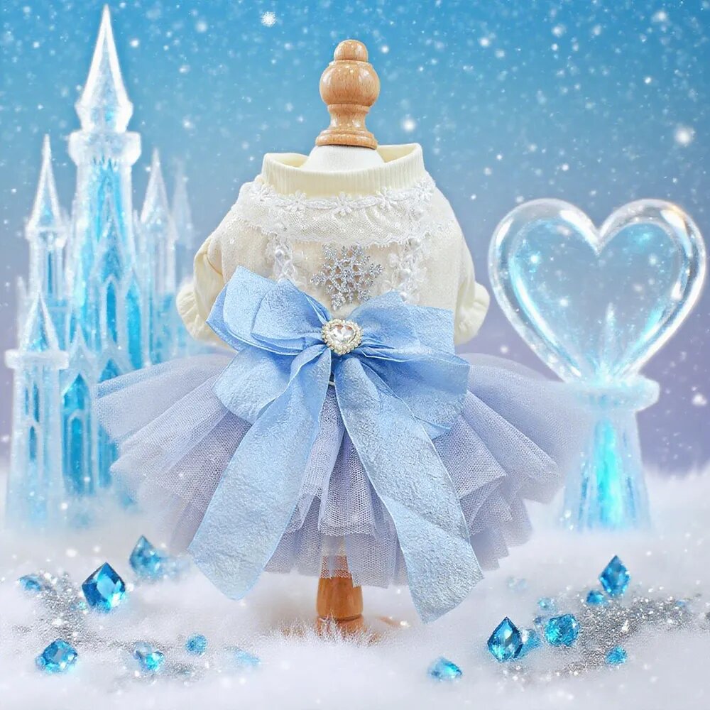 Роскошное платье для домашних собак и кошек, HAPPY PUPPY, синего цвета, из высококачественного материала, комфортное и мягкое