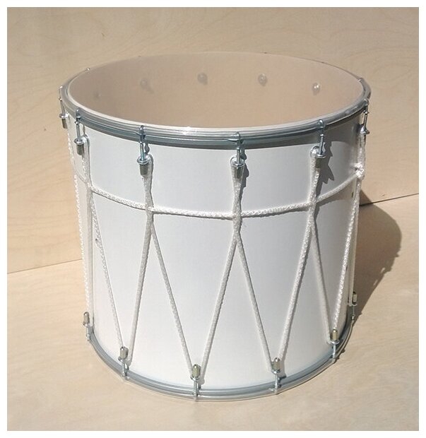 BK-12Bv Барабан кавказский 12" с веревкой, 31х30,3 см, цвет — белый, Мастерская Бехтеревых