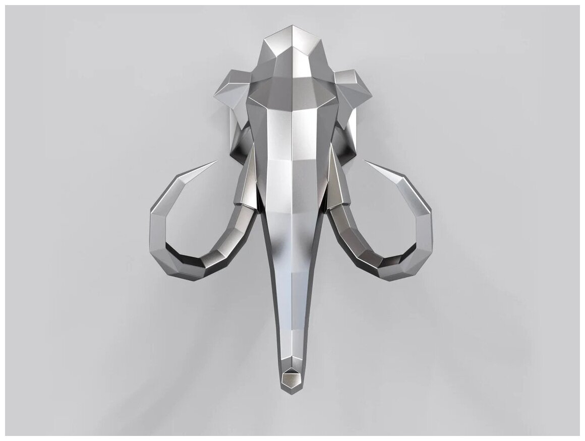 Полигональная фигура голова Мамонта