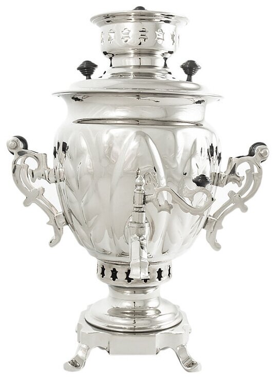 Тульский самовар "Турист" желудь 3л никель на дровах