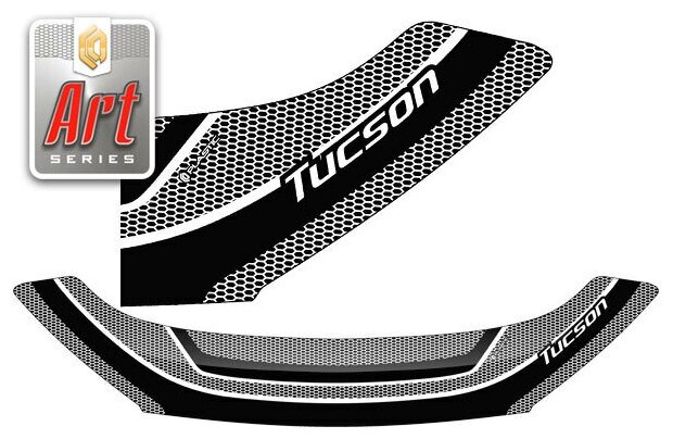 Дефлектор капота Серия "Art" белая Hyundai Tucson Год выпуска 2015-н. в.
