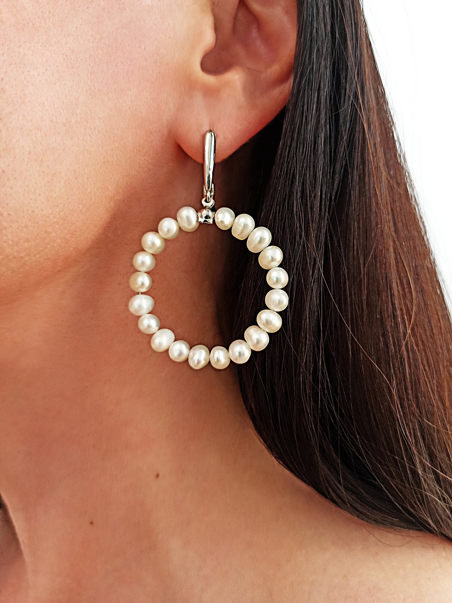 Серьги конго, жемчуг пресноводный культивированный