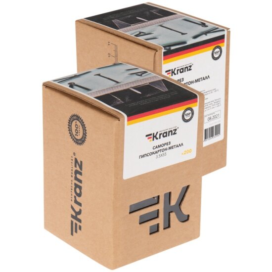 Саморез Kranz гипсокартон-металл 3.5х55, 200 шт.