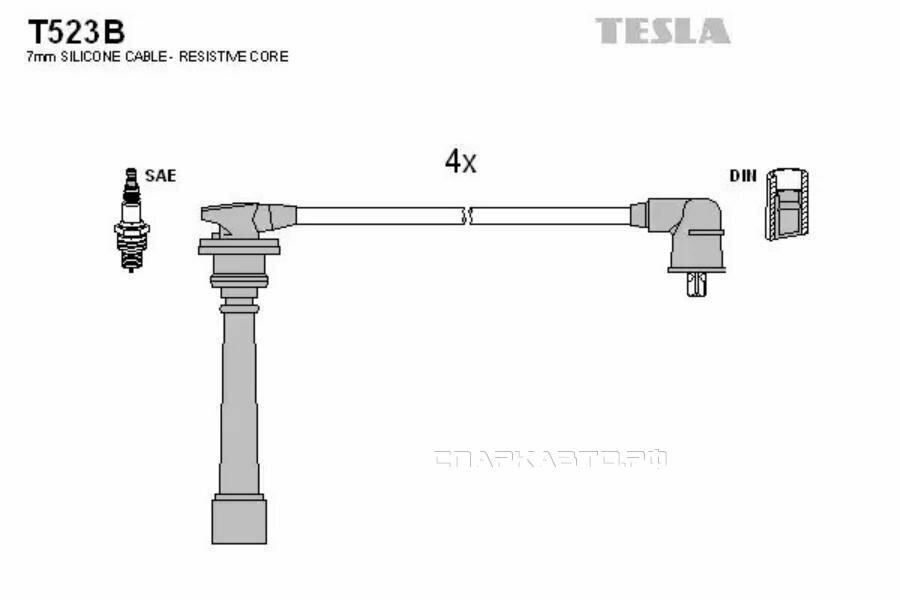 К-кт проводов! Hyundai Accent/Elantra/Getz/Matrix 1.4-1.6i 94> TESLA арт. T523B