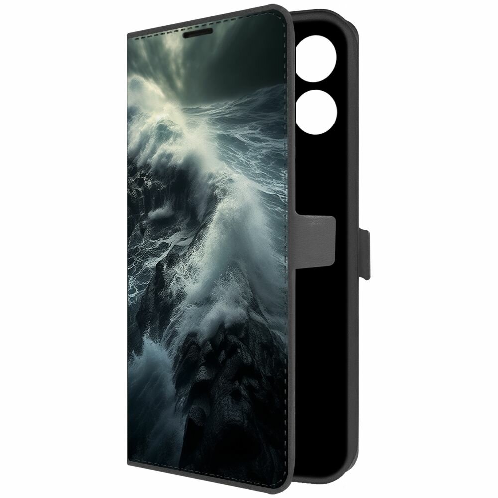 Чехол-книжка Krutoff Eco Book для Realme Note 50 Шторм (черный)