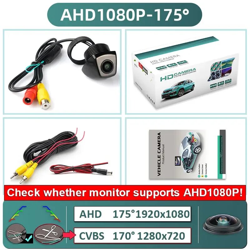 GreenYi 170-градусная AHD 1920x1080P специальная автомобильная камера заднего вида AHD1080P-175deg