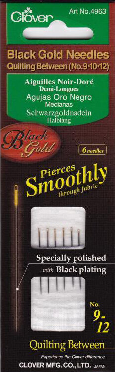 Иглы для квилтинга черно-золотые №9-12