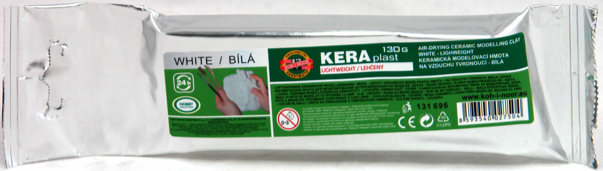 Масса для моделирования самозатвердевающая Keraplast, облегченная, белая