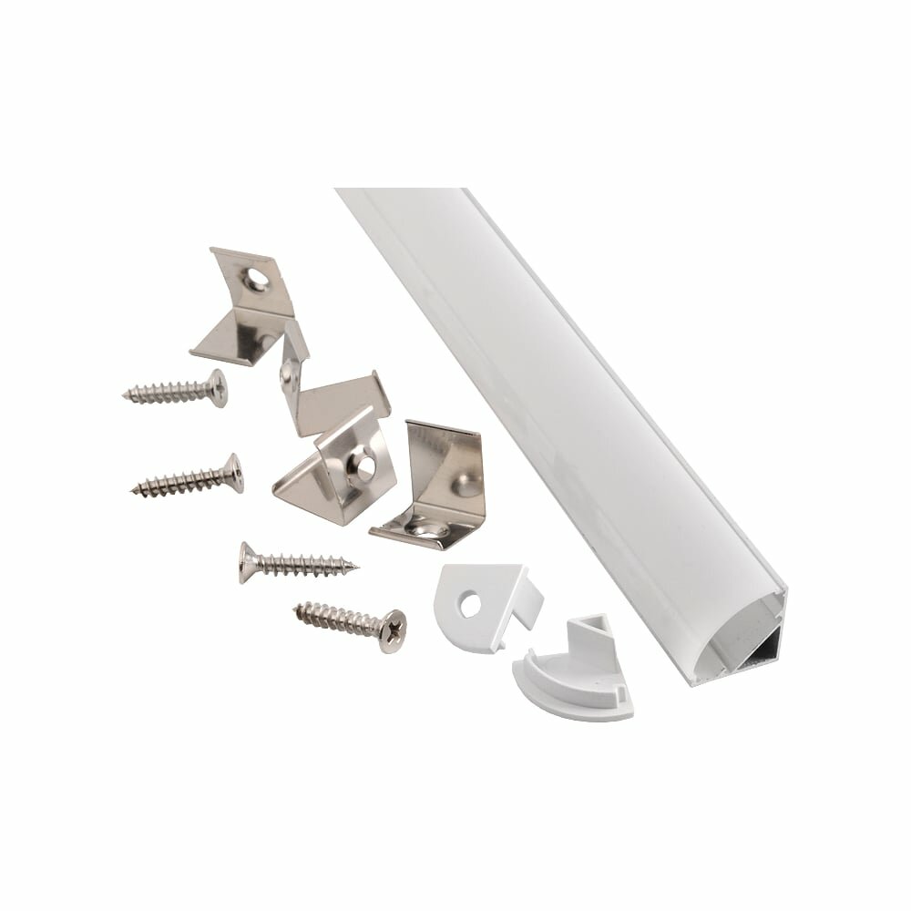 General Lighting Systems Профиль алюминиевый угловой для светодиодной ленты 2 метра, 16х16мм, серебряный GAL-GLS-2000-16-16 522700