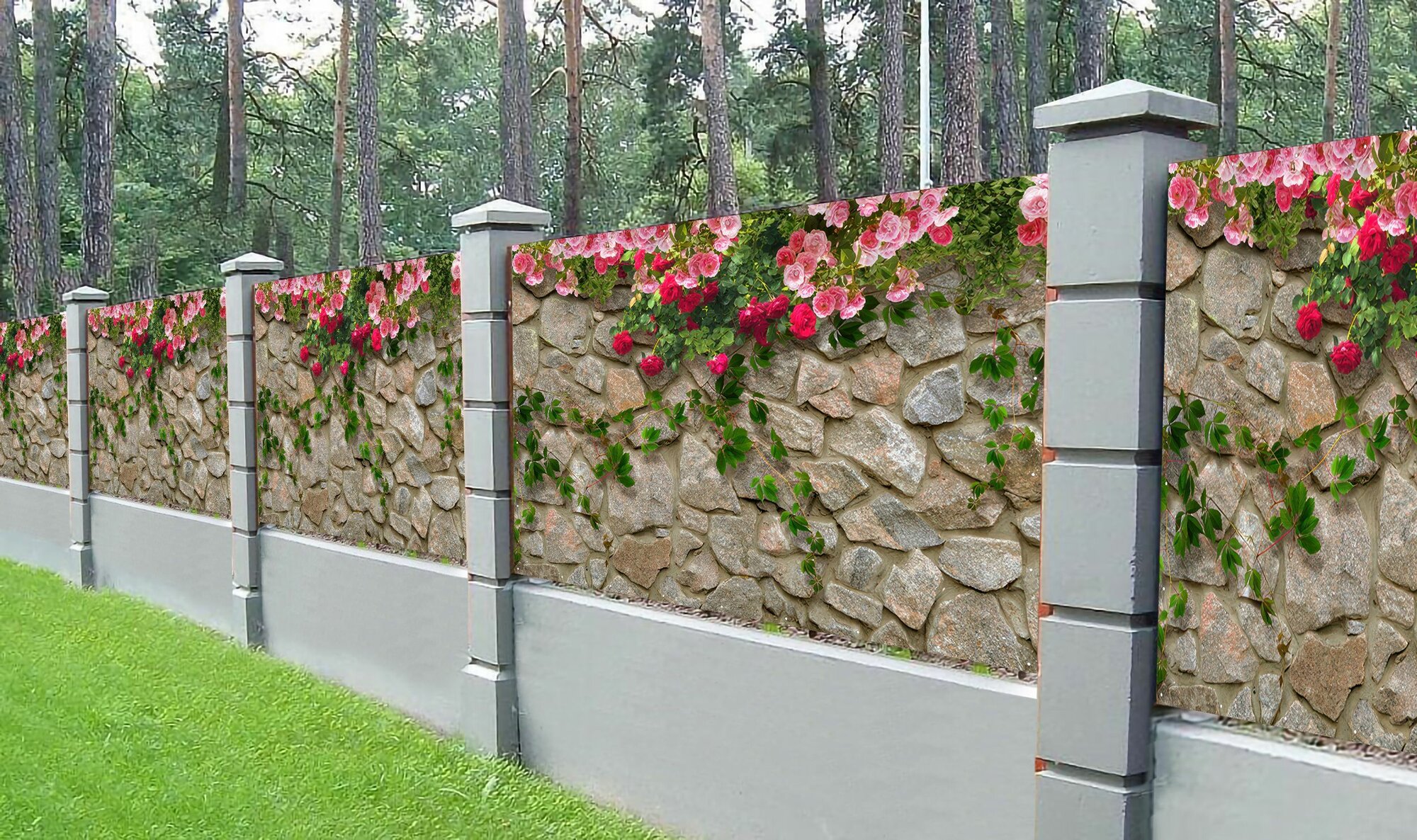 Фотосетка для забора, фасада Фотофасад с люверсами 2,4 х 1,5 м