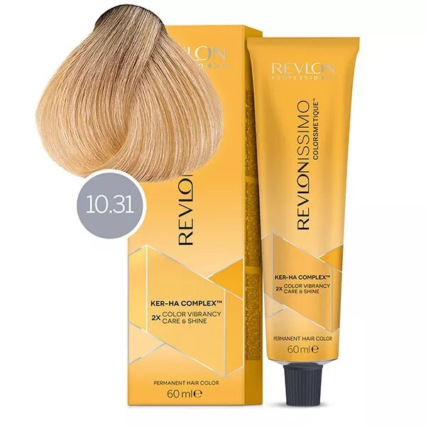 Краска для волос Revlon Professional Coloring Hair Revlonissimo Colorsmetique Care & Shine, Краситель с гиалуроновой кислотой перманентный. Перманентный Краситель с Гиалуроновой кислотой, Гарантия Результата Окрашивания + Уход за Волосами, 10.31