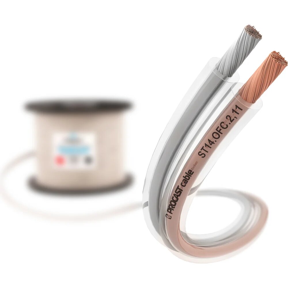 Акустический кабель PROCAST cable ST 14. OFC.2,11.3, 14AWG,11mm2, прозрачный, 3 м НФ-00001794 2x2