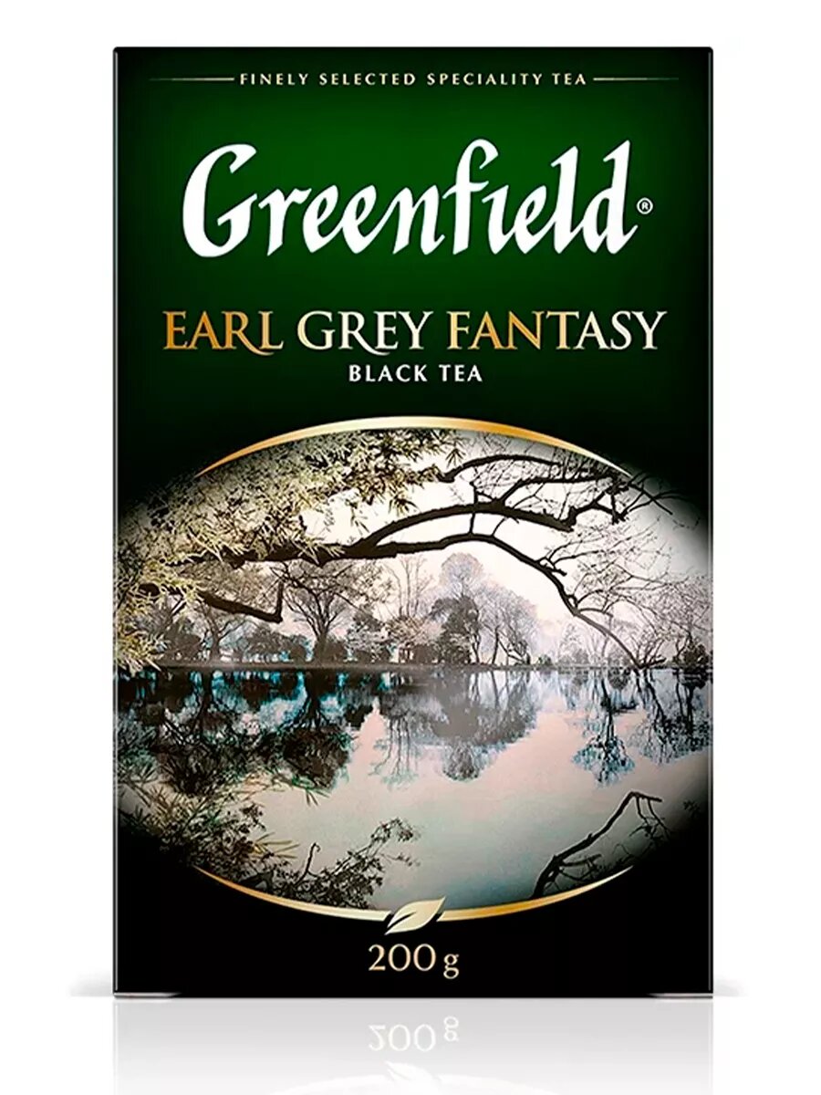 Натуральный черный чай GREENFIELD "Earl Grey Fantasy", листовой с бергамотом, 200 г