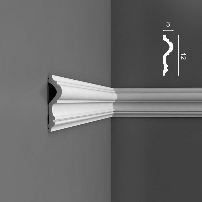 Молдинг Гладкий Orac Decor P8050 Д200хШ12хТ3 см Лепнина из Полиуретана / Орак Декор.