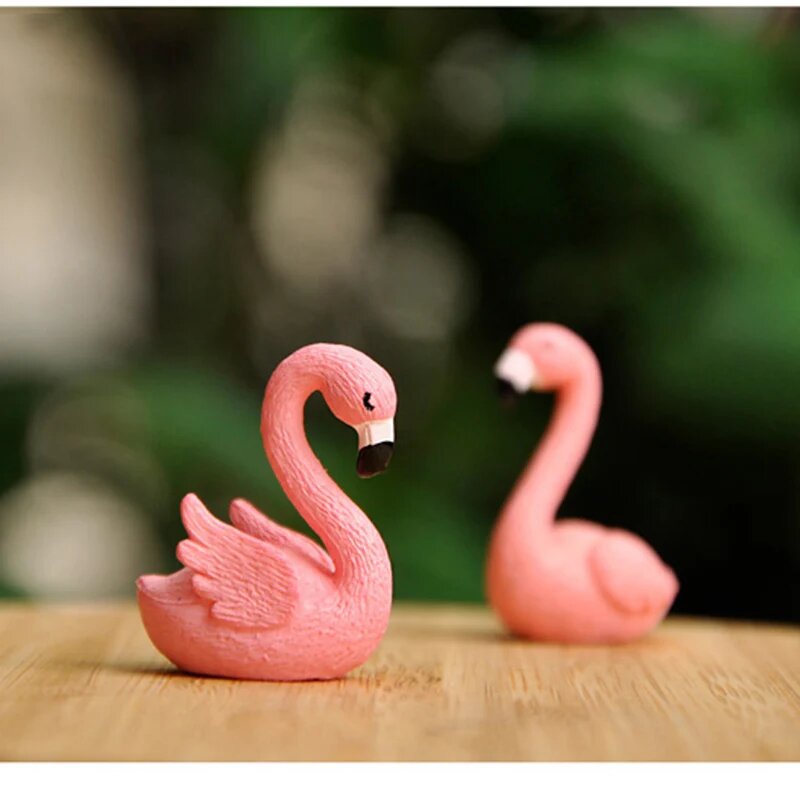 Миниатюрная фигурка фламинго из ПВХ, 2 штуки Flamingo 2.5cm