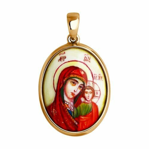 Иконка, серебро, 925 проба, золочение, финифть