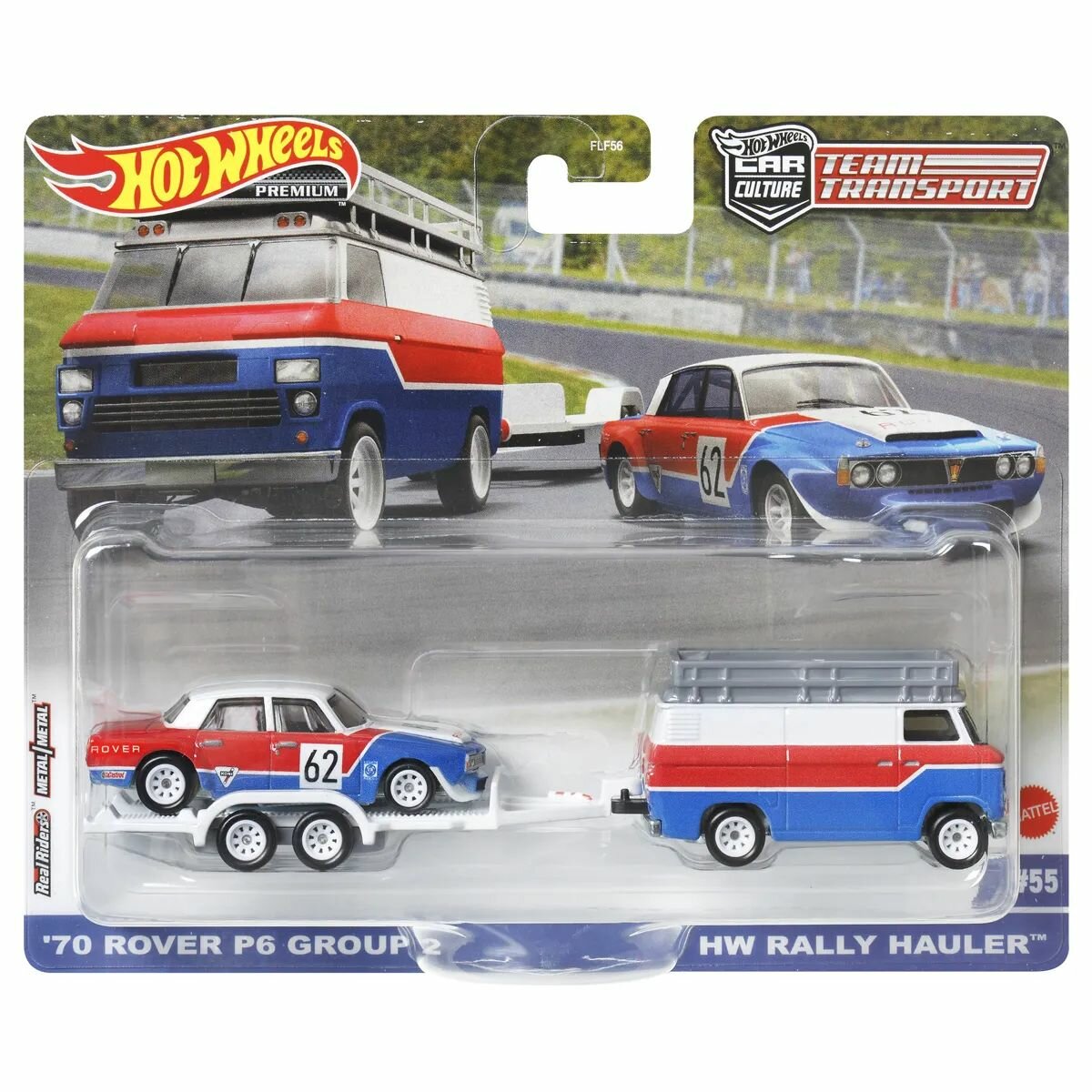 Машинка Hot Wheels Team Transport FLF56:'70 Rover P6 Group 2 & HW Rally Hauler