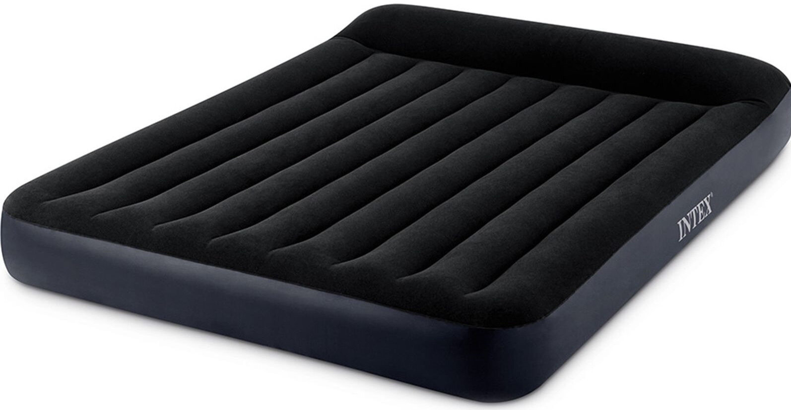 Матрас надувной Intex Pillow Rest Classic Bed Fiber-Tech, 64143, с подголовником, с клапаном 3 в 1, 137 х 191 х 25 см