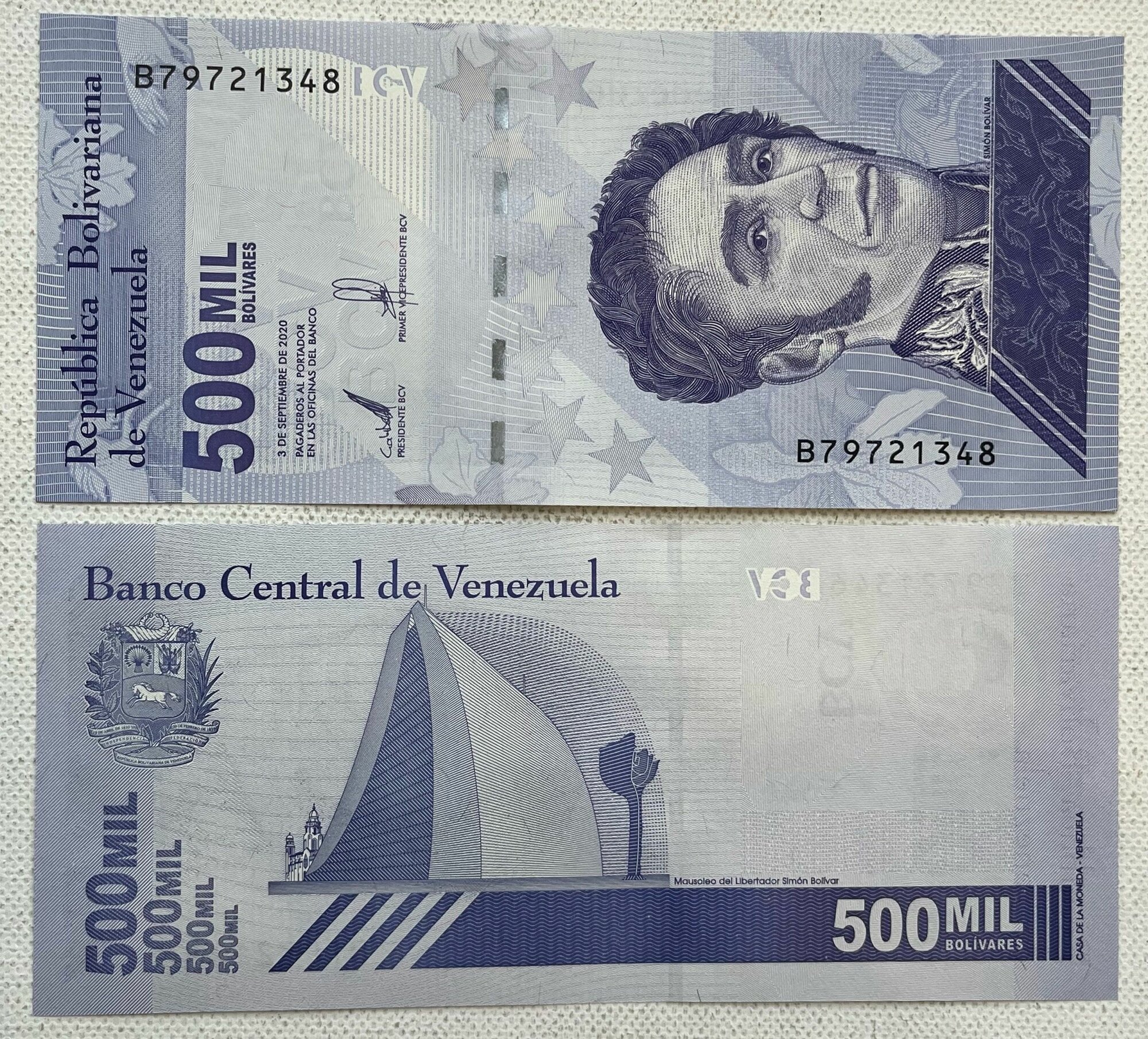 Венесуэла бона 2020 500000 боливаров