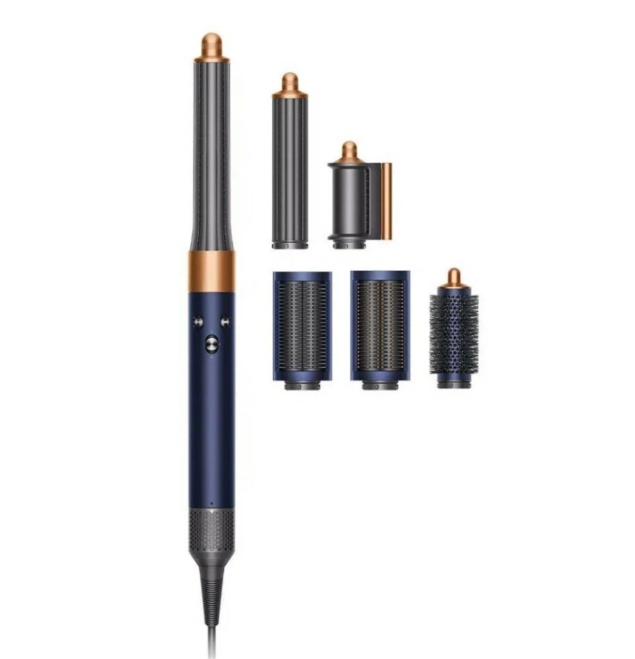 Фен-стайлер для волос Airwrap Complete Long 6-in-1, 2.7 метра, EU, Цвет Синий/Золотой