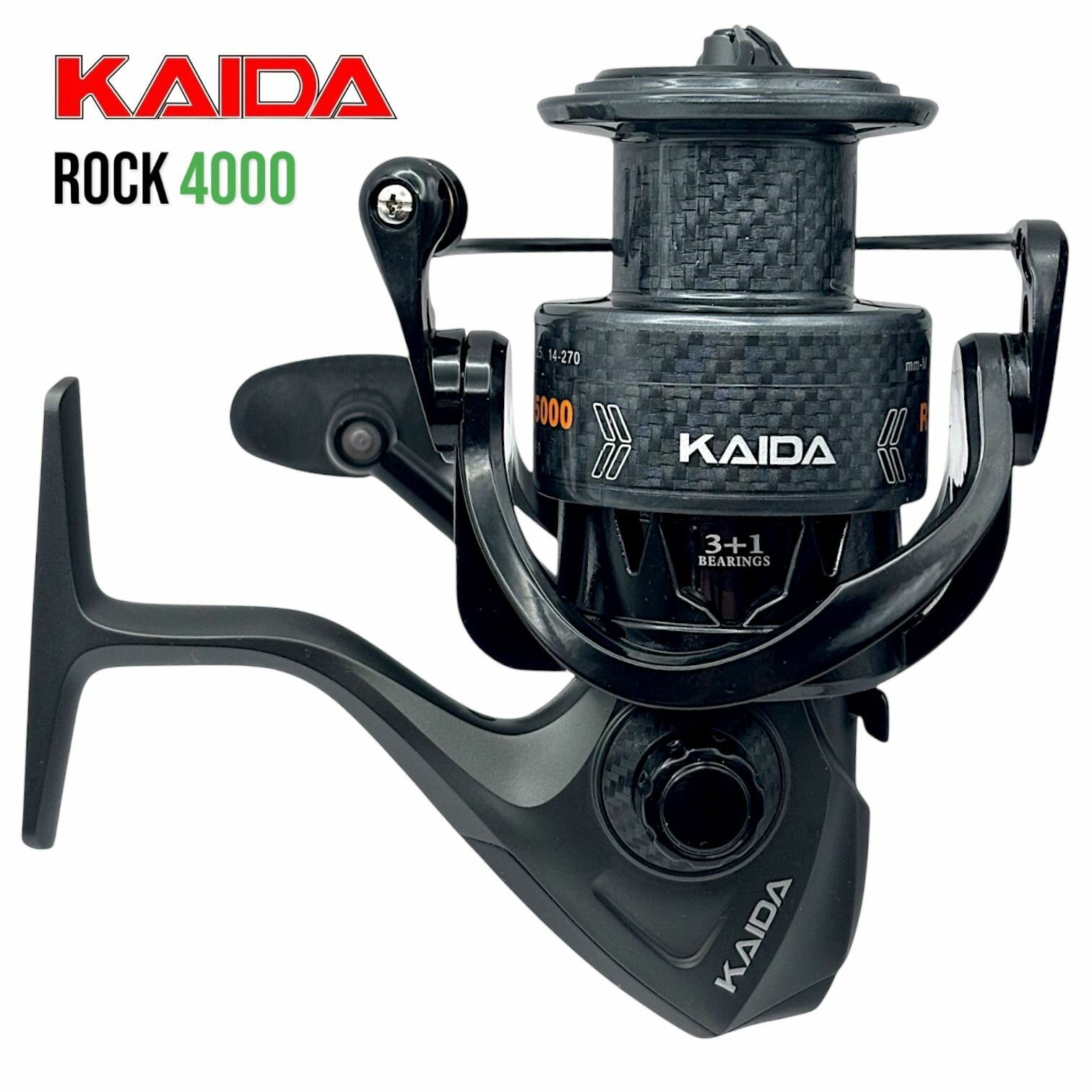 Катушка Kaida Rock 4000 3+1 подшипников для спиннинга, для фидера, на донку на удочку