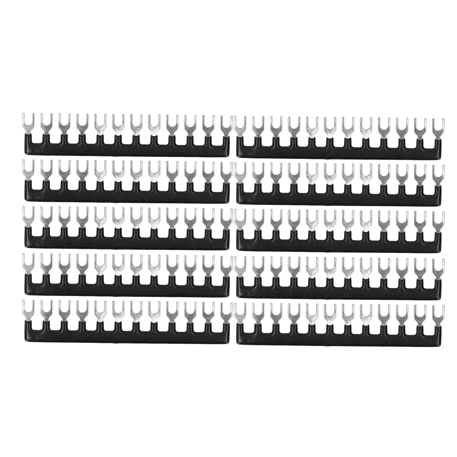 10 шт, клемма вилочного типа, 8 позиций, барьерные полоски, полосатый блок с предварительно изолированным 400 В, 15 А, черный TB-1512