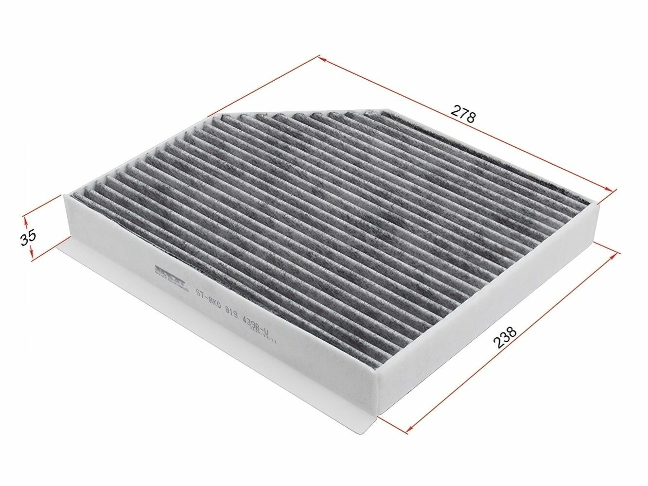 Фильтр салона, угольный для Ауди A4, S4, Q5 Sportback арт ST8K0819439B SAT