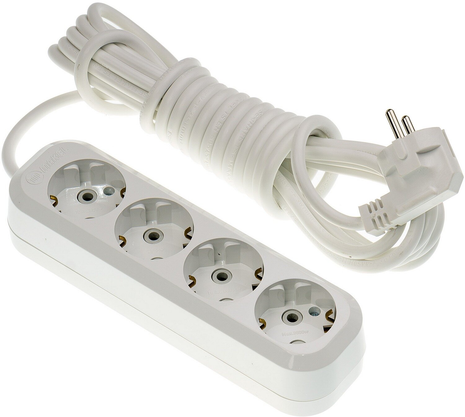 Удлинитель Makel 5 м 4 гнезда с заземлением мм электрический, MGP154