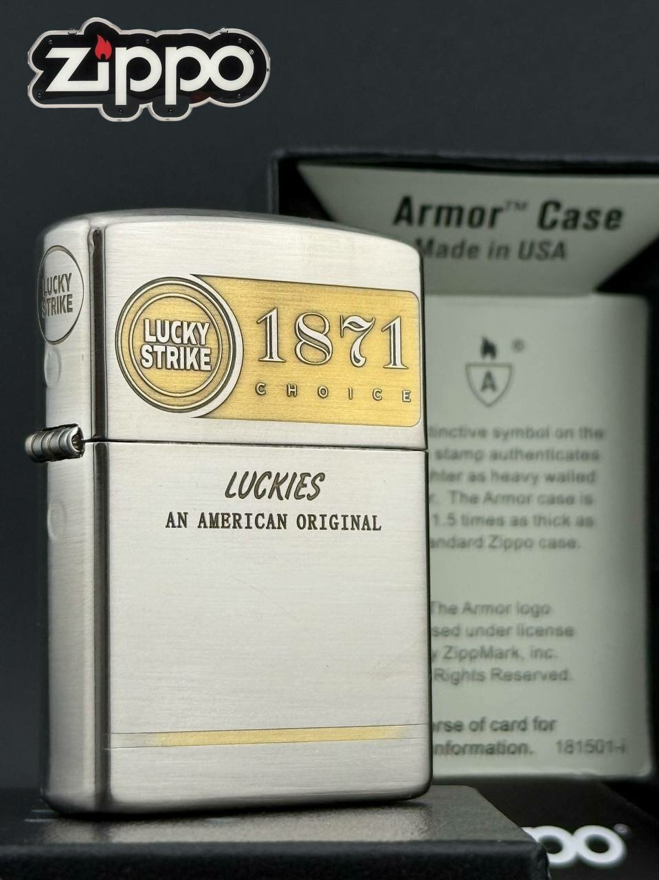 Бензиновая Оригинальная Зажигалка zippo Lucky Strike