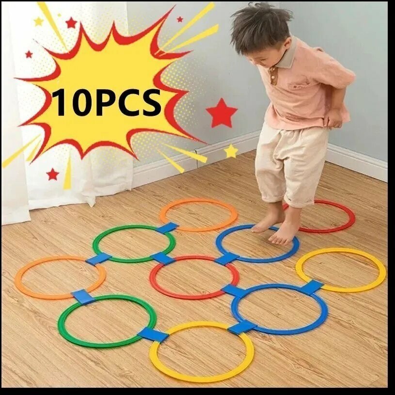 1 шт, Новые уличные детские забавные спортивные игрушки для физической подготовки, плед, набор колец для прыжков, игра, 10 кругов, 10 разъемов, подходящие для игр в парке для мальчиков и девочек