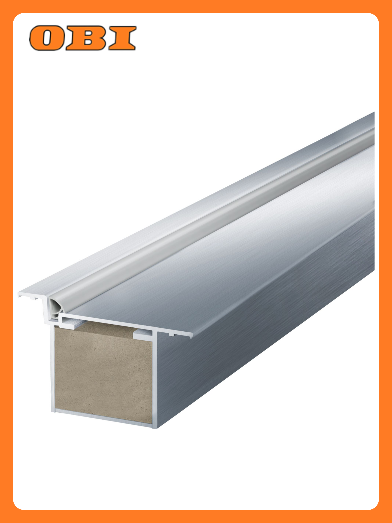 Коробка VELLDORIS "Invisible", скрытая, алюминиевая, серебристая, 2100x59,5x74 мм