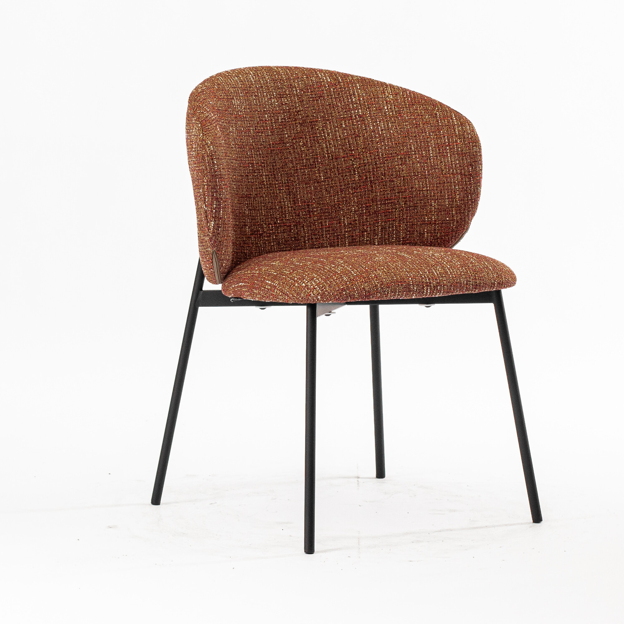 Стул Шамбери бордовая ткань ножки металл (черный) для дома/для гостиной/для столовой/для кафе/кухонный стул/стул кухонный